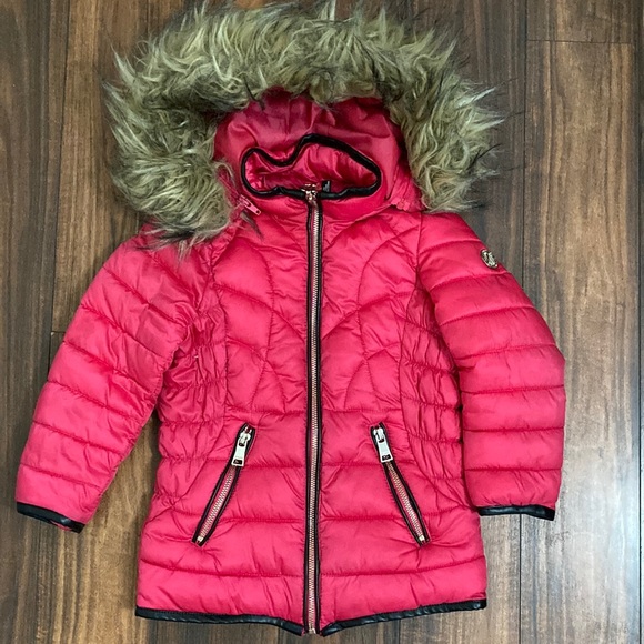 Dkny | Jackets & Coats | Dkny Puffer Coat Fur Hood Passion Pink Jacket ...